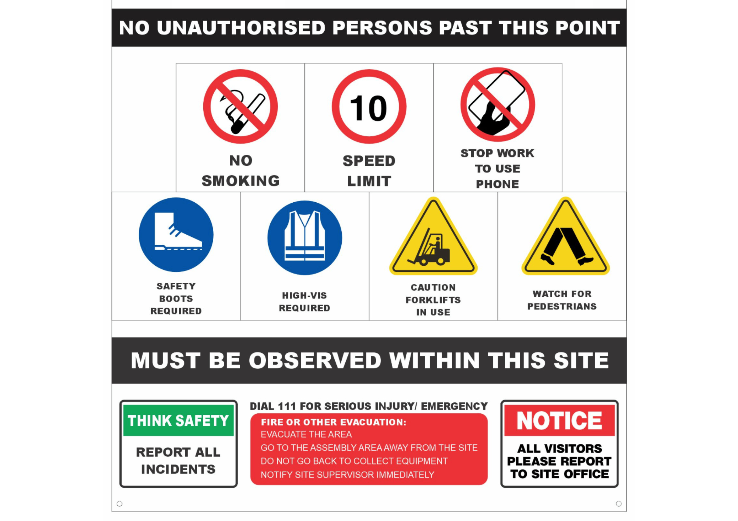 Branded Multiple Hazard Signboard - Rifft Safety Solutions