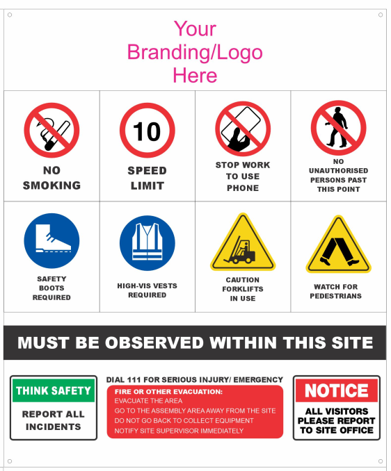 Branded Multiple Hazard Signboard - Rifft Safety